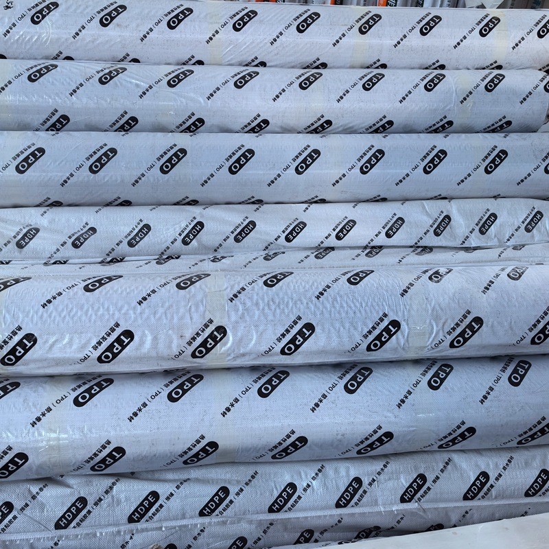 Waterproof Single Ply Tpo Roof / White Thermoplastic Membrane Applied ...